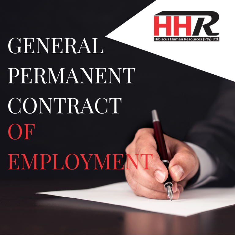 General Permanent Contract of Employment - Hibiscus Human Resources